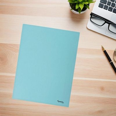 Lyreco 3-flap folders A4 cardboard 280g blue - pack of 50