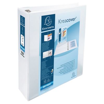 Exacompta Kreacover Polypropylene Ring Binder A4 90mm - White