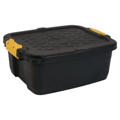 Strata Heavy Duty Storage Box W/Lid 24L Black