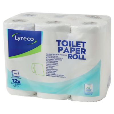 Lyreco 2 Ply Toilet paper Roll 200 Sheet- Pack of 12