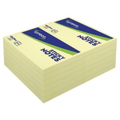 Lyreco plain yellow sticky notes 125 x 75 mm
