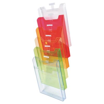 Exacompta wall display rack for A4 documents, 6 partitions, assorted ...