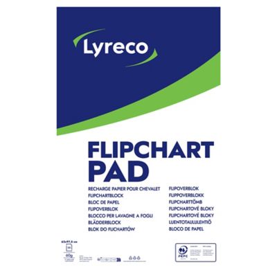 Papier tableau Lyreco, uni/carreaux, 63x97,5 cm,60 g, 50 feuilles, 5 ...