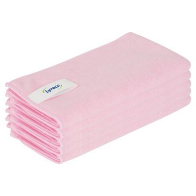 Pack de 5 bayetas de microfibra Lyreco Pro - 40 x 40 cm - rosa