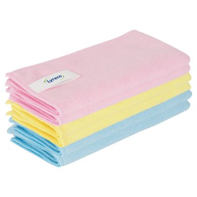 Lyreco Pro Microfibre Cloths 400x400mm Asst - Pack Of 6