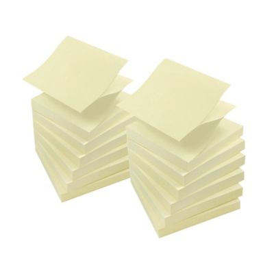 Lyreco Premium ZigZag Sticky Notes 75x75 Yellow - Pack of 12