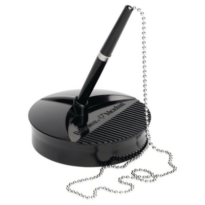 Stylo à bille de comptoir Fellowes sur socle avec chaîne, moyenne, bleu ...