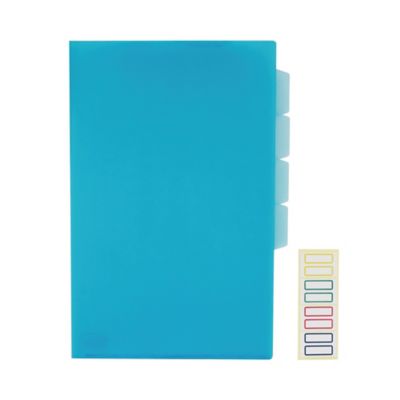 E357 3-Pocket Plastic Folder F4 Blue