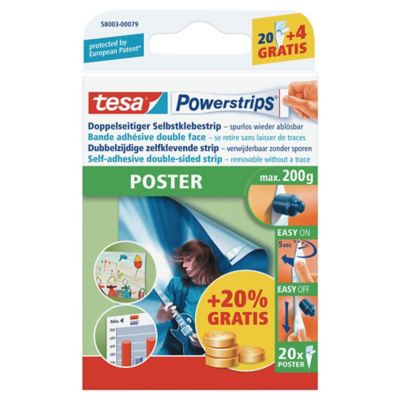 Powerstrips Tesa Poster, weiss, Packung à 20 Stück