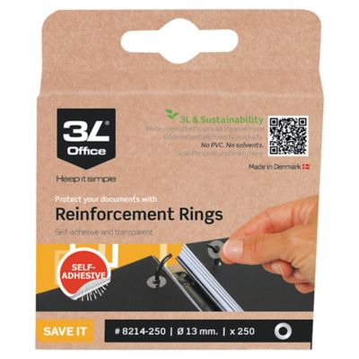 Reinforcement rings 3L, transparent, package of 500 pcs