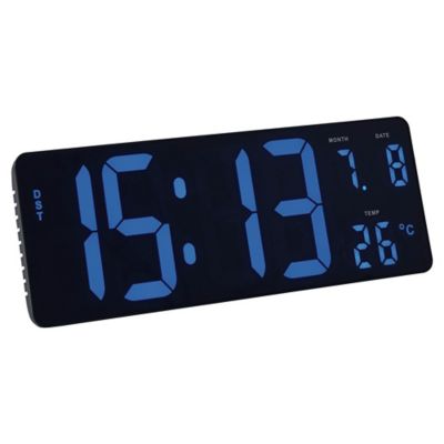 Alba blue led clock calendar temperature
