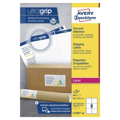 Avery L7166-100 Labels, 99.1 x 93.1 mm 6 Labels Per Sheet, 600 Labels ...