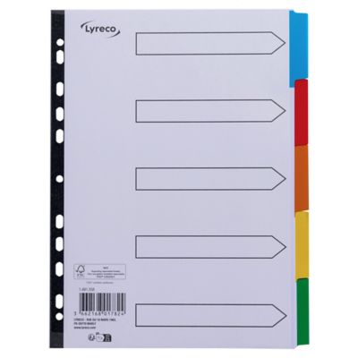 Lyreco Multi Colour A4 Mylar 5-Part Dividers