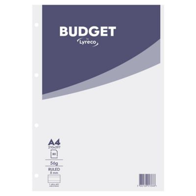 Lyreco Budget White A4 Notepads (Ruled) - Pack Of 5 (5 X 80 Sheets)