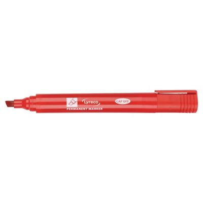 Lyreco Permanent Marker Chisel Tip Red