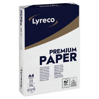 Lyreco Premium White A4 Paper 80gsm - Box of 5 Reams (5 X 500 Sheets of Paper)