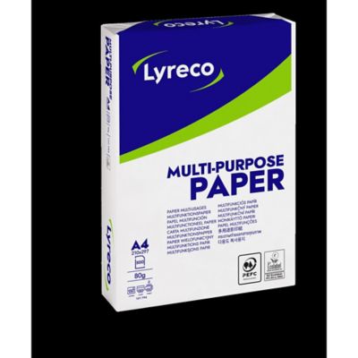 Lyreco White A4 Paper 80gsm - Box of 5 Reams (5 X 500 Sheets of Paper)