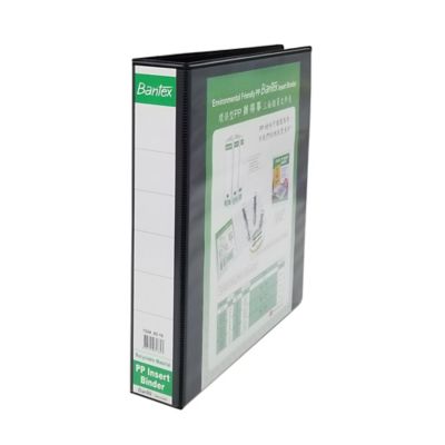 Bantex PP Insert Binder A4 4 D-ring 38mm Black