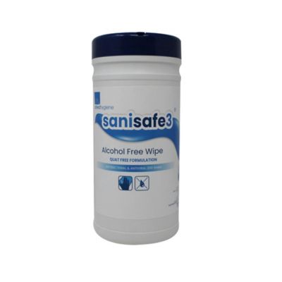 Allied Hygiene Sanisafe 3 Wipes, Quat & Alcohol Free, Tub of 200