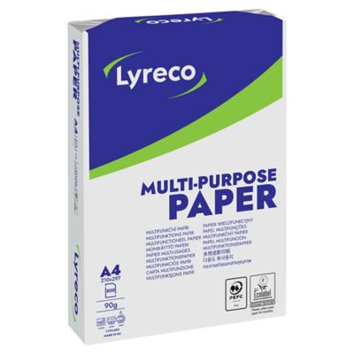 Lyreco White A4 Paper 90gsm - Box of 5 Reams (5 X 500 Sheets of Paper)