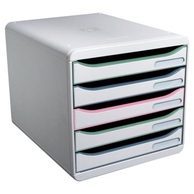 Module de classement Exacompta Big Box+, 5 tiroirs, blanc ass