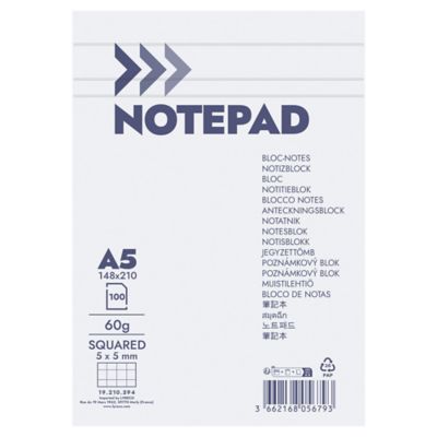 ARWS NOTEPAD STAPL A5 5X5 100S