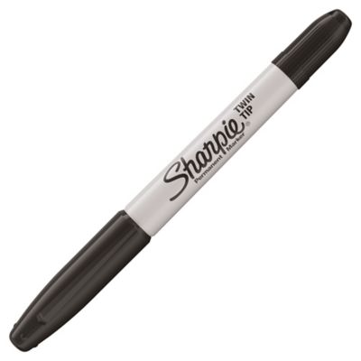 Sharpie Twin-Tip Permanent Markers Black - Pack Of 12