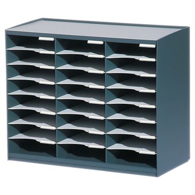 Sortierstation Paperflow, mit 24 A4-Fächern, anthrazit/grau