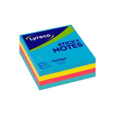 Sticky notes cubes Lyreco, 76 x 76 mm, 320 sheets, multicolour