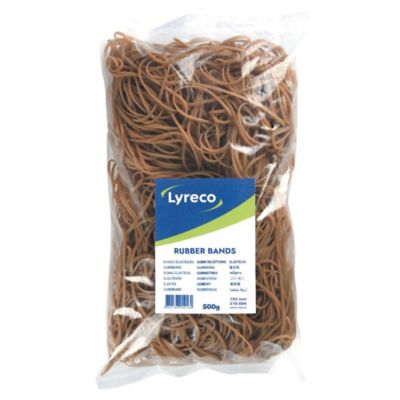 LYRECO RUBBER BANDS 2MM X 150MM - 500G BOX