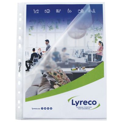 LYRECO A4 MULTI-PUNCHED SIDE/TOP-OPEN PLASTIC POCKETS 80 MICRONS - BOX ...