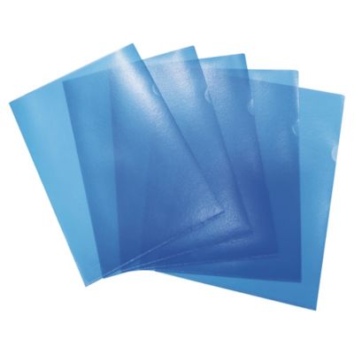 Lyreco Premium L-mappen, A4, PP 15/100e, blauw, per 25 zichtmappen