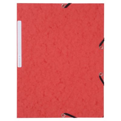 Elastic band folder Lyreco A4, cardboard 390 g/m2, red, package of 10 pcs