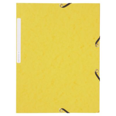 Elastic band folder Lyreco A4, cardboard 390 g/m2, yellow, package of ...
