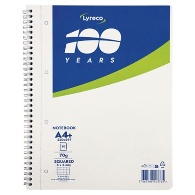 Lyreco Notebook A4 70gsm Squared Double Wire - Pack Of 5
