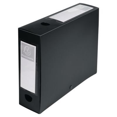 Exacompta Plastic Filing Box A4 80mm - Black