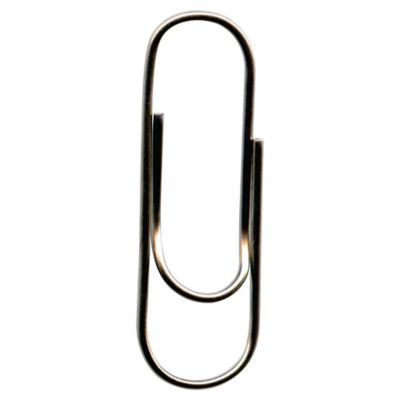 Lyreco Budget paper clip, nickel plated, round, 32 mm, box of 100