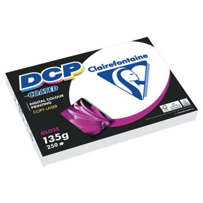 Clairefontaine DCP Coated Glossy Paper A4 135gsm White - 1 Ream of 250 ...