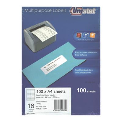 Unistat U4267 Multi Purpose Label 99.1 x 33.8mm - Box of 1600 Labels