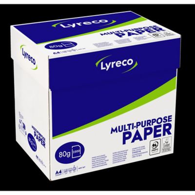Lyreco White A4 Paper 80gsm - Non-Stop Box of 2500 Unwrapped Sheets of ...