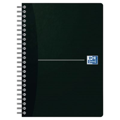 Oxford Office Notebook A5 Card Cover Wirebound Ruled 180 Pages Black ...