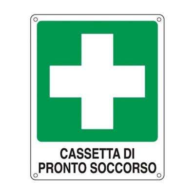 Cartello segnaletico di emergenza ''CASSETTA DI PRONTO SOCCORSO''