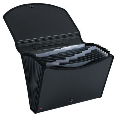 Exacompta Exactive Polypropylene A4 Expanding Case, 13 Sections, Black