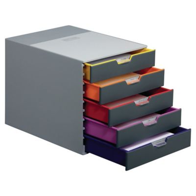 Durable VARICOLOR 5 Drawer Unit Desktop with Colour Coded Drawers ...