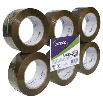 Lyreco Premium Packaging Tape 50mm 100m Brown - Pack Of 6