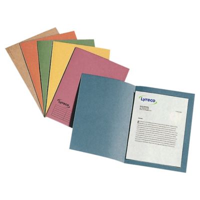 Lyreco folder, folio, cardboard 250 grams, blue, pack of 100