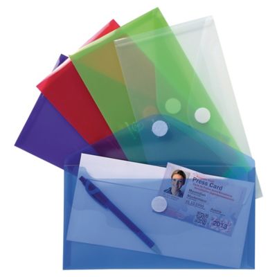 Exacompta Translucent Polypropylene Wallets 25x13.5cm, Assorted Colours ...