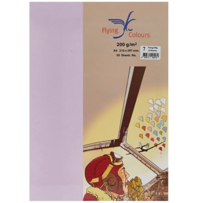 FLYING Color A4 Paper 200G Lilac Pack of 50 Sheets