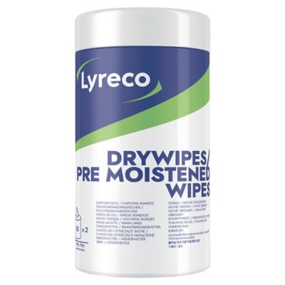 Lyreco Wet/Dry Multi-Purpose Wipes Tub - 50 Pairs