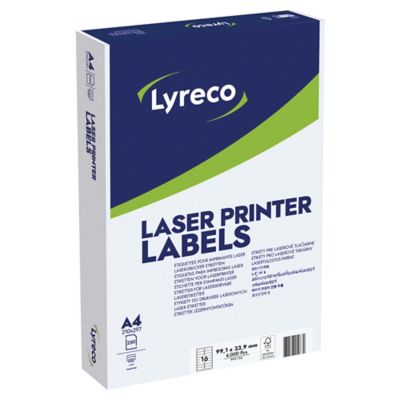Lyreco Premium Laser Labels 99.1x33.9mm 16-Up White - Pack Of 250